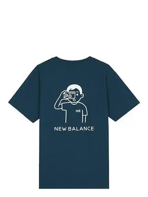 NEW BALANCE New Balance X Noritake Printing Short Sleeve T-Shirt Navy
