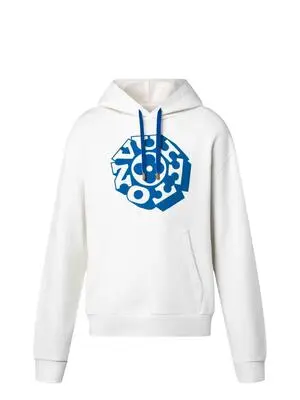 LOUIS VUITTON X Nigo Printed Signature Hoodie - Milky White