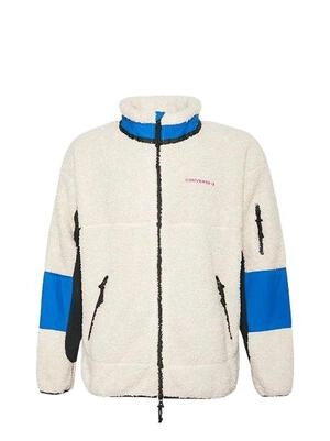 CONVERSE Sherpa Jacket Polar Fleece Stay Warm Colorblock Casual Stand Collar - Sky