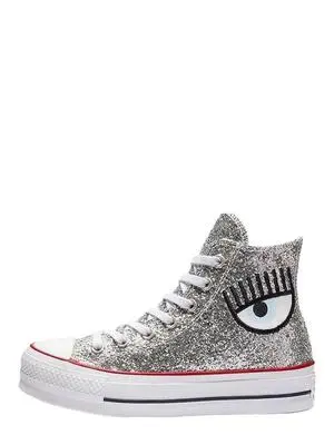 CONVERSE Chiara Ferragni X Chuck Taylor All Star Lift High Top Sneakers - Silver