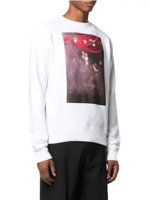 Off-White Ss21 Classic Pattern Printing Round Neck Long Sleeves Ordinary Version - White