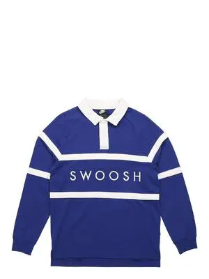 Nike As Sportswear Swoosh Rugby Polo - Blue