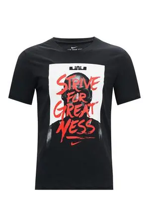 Nike Lebron James Printing Basketball Sports Short Sleeve - Black