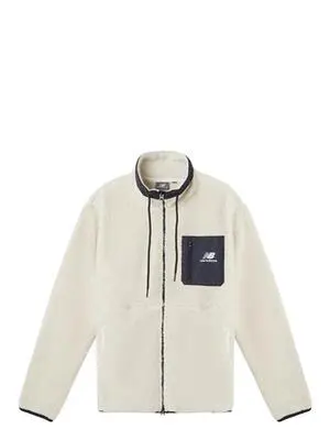 NEW BALANCE Stand Collar Lamb's Wool Jacket - White