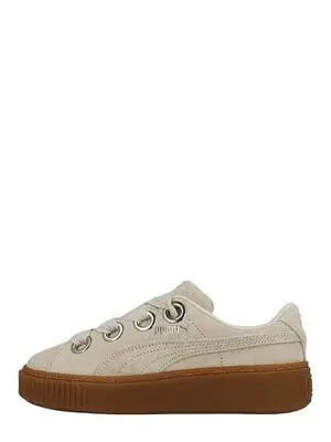 PUMA Platform Kiss Suede Sneakers - White