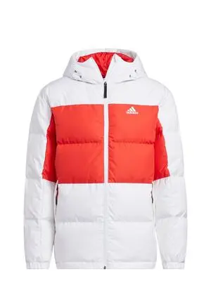 Adidas Colorblock Hooded Down Jacket - White/red