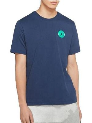 JORDAN Air Jordan Legacy AJ13 Sports Short Sleeve Dark Blue