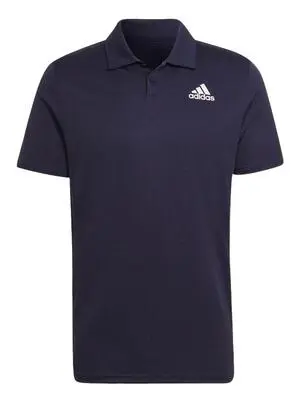 Adidas Logo Printing Solid Color Short Sleeve Polo Shirt Navy Blue - Multi-color