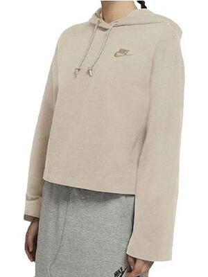 NIKE Nike Embroidered Logo Cropped Knit Hoodie