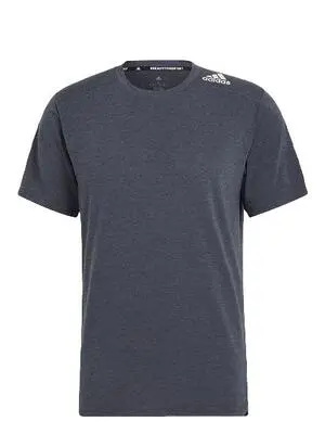 Adidas Solid Color Athleisure Casual Sports Round Neck Short Sleeve Gray T-shirt - Grey