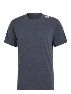 Adidas Solid Color Athleisure Casual Sports Round Neck Short Sleeve Gray T-shirt - Grey