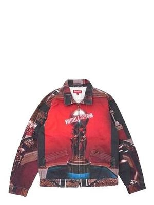 Supreme Supreme FW17 X Scarface The World Is Yours Denim Jacket Red/black