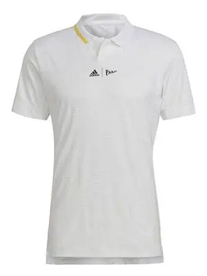 Adidas Colorblock Logo Tennis Short Sleeve White Polo Shirt - Default Color