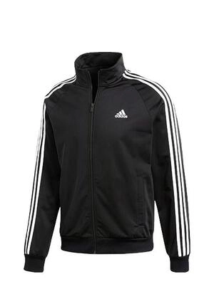 Adidas Adidas Logo Printing Side Stripe Stand Collar Sports Jacket Black