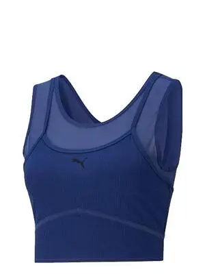 PUMA Studio Layered Crop Top - Blue/black