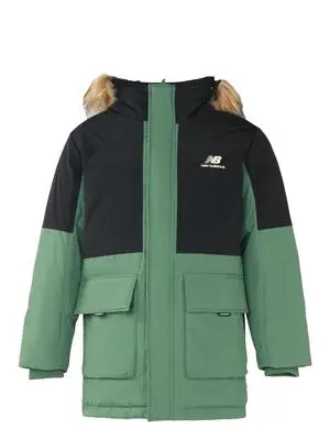 NEW BALANCE Color Block Down Parka - Green/black