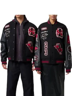 JORDAN X Levi's Varsity Jacket - Black/gym Red