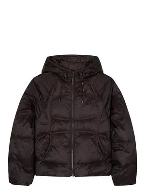 NEW BALANCE Hooded Down Short Jacket - Brown