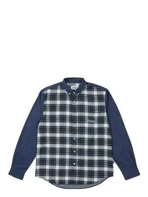 PALACE Check Panel Chambray Shirt - Blue