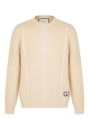 Gucci Waffle-knit Gg Jumper - Beige