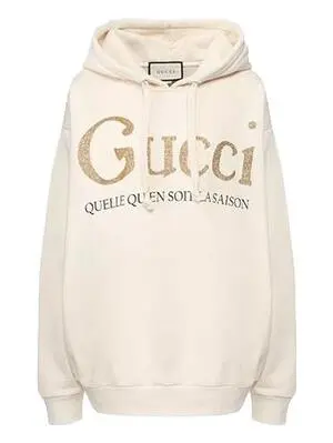 Gucci Gold Logo Hoodie - Creamy
