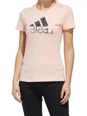 Adidas Brand Large Logo Short Sleeve T-shirt - Pink