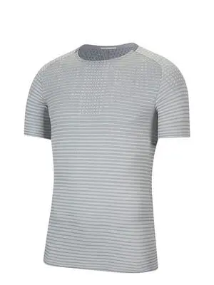 Nike Techknit Ultra Casual Sports Round Neck Short Sleeve T-shirt - Light Grey
