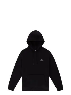 CONVERSE Embroidered Star Chevron French Terry Pullover Hoodie - Black