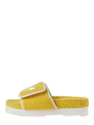 Gucci X Adidas Gg Platform Sandal - Yellow