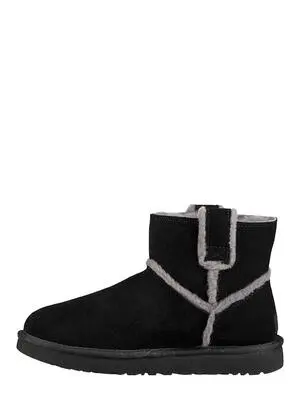 UGG Classic Mini Spill Seam Fleece Lined Boots - Black