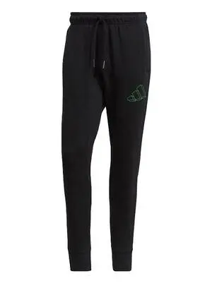 Adidas Solid Color Logo Printing Lacing Bundle Feet Sports Pants/trousers/joggers Black - Multi-color