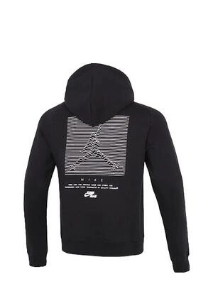 JORDAN Drawstring Hooded Fleece Lined Pullover - Black