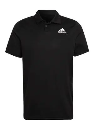 Adidas Solid Color Tennis Sports Short Sleeve Polo Shirt Black - Multi-color