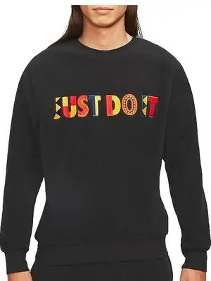 Nike Embroidered Logo Crewneck Pullover - Black