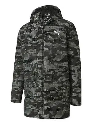 PUMA Camouflage Down Jacket - Grey/black