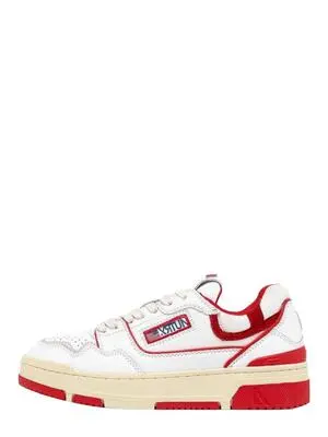 AUTRY Clc Leather Sneakers - White/red