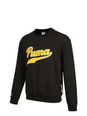 PUMA Team Crew Sweatshirt - Blakc/yellow