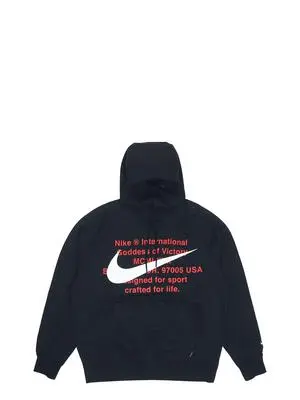 Nike Swoosh French Terry Pullover Hoodie - Black