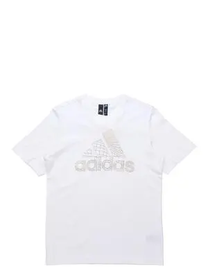 Adidas Athleisure Casual Sports Round Neck Short Sleeve - White