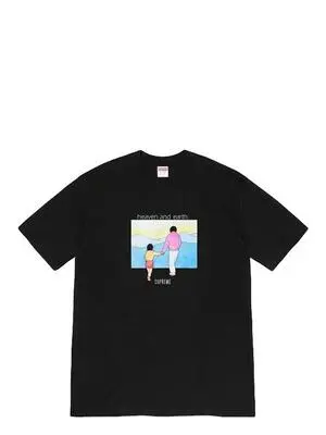 Supreme Fw19 Week 1 Heaven And Earth Tee Printing Short Sleeve - Black