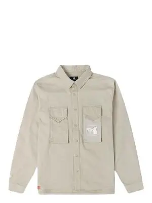 CONVERSE Converse Yotr Woven Shirt Asia Sizing 'beach Stone' Beach Stone