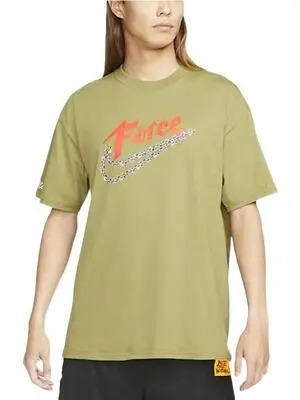 Nike Alphabet Logo Printing Round Neck Short Sleeve Green T-shirt - Default Color
