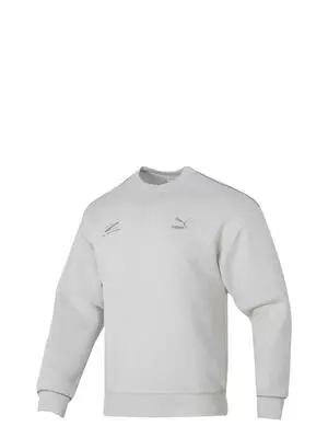 PUMA Logo Print Crewneck Sweater - Grey