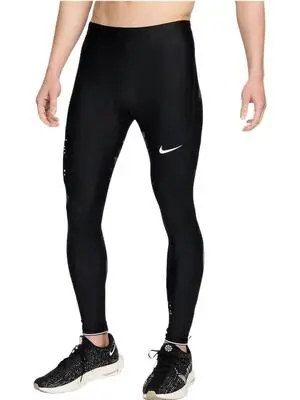 Nike Dri-fit Logo Tight Sports Gym Pants - Black