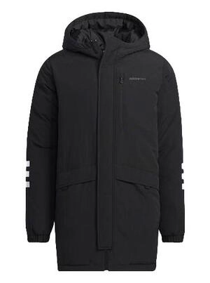 Adidas Mid-length Hooded Down Jacket - Black