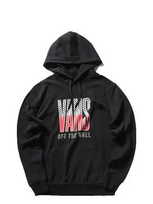VANS Alphabet Pattern Pullover Hoodie - Black