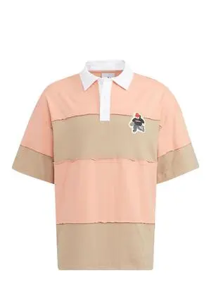 Adidas Originals Splicing Colorblock Short Sleeve Polo Shirt Pink - Multi-color