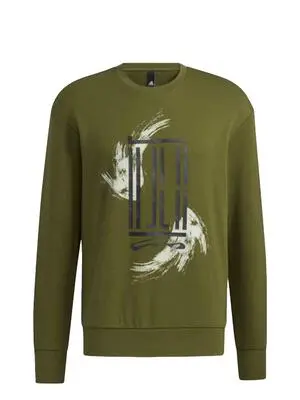 Adidas Crewneck Pullover With Graphic Print - Green