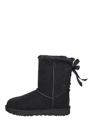UGG Short Bow Stiefel Fleece Lined Boots - Black
