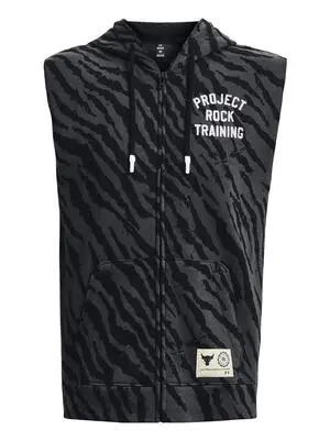 Under Armour Project Rock Rival Fleece Sleeveless Full Zip Top - Black